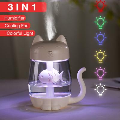 Chine HOMEFISH OEM 350ml humidificateur à ultrasons 2021 Humidificateur électrique portable pour chat mignon à vendre