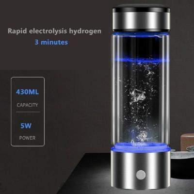 China Homefish 2021 OEM Glass Hydrogen Generator Water Bottle SPE PEM Technology Water Ionizer Portable Hydrogen Water Maker for sale