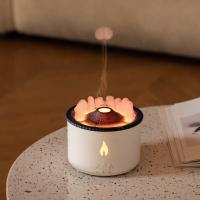 China 360ml Volcanic Flame Aroma Diffuser Ultrasonic Scent Machine 3D Fire Effect Oil Diffuser for Home for sale