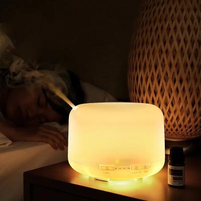 China 500ml Ultrasonic Aromatherapy Machine Cool Mist Maker Quiet Design Essential Oil Diffuser with Colorful Night Light for sale