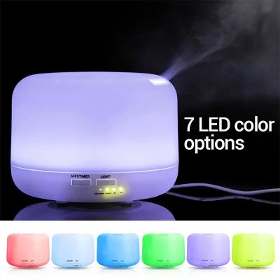 China 500ml Ultrasonic Aromatherapy Machine Cool Mist Maker Quiet Design Essential Oil Diffuser with Colorful Night Light for sale