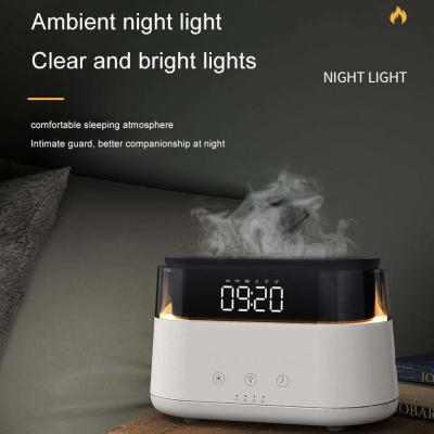 China LED Clock Flame Humidifier Flame Multifunctional Humidifier for Home Office Spa Yoga Essential Oil Aroma Diffuser for sale