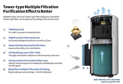 Cina Homefish OEM Luchtreiniger Purificatore d'aria all'ingrosso Smart Hepa Purificador De Aire UVC Purificateurd Wifi Purificatore d'aria Tuya in vendita
