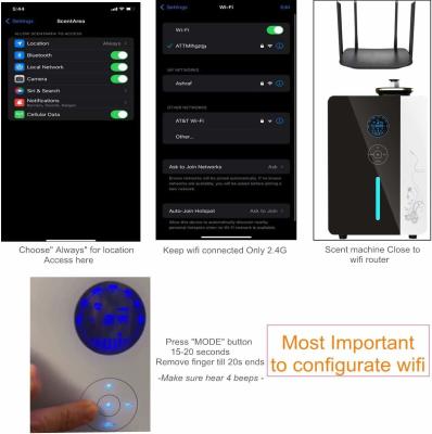 China Smart Powerful HVAC System Scent Diffuser 8000CBM Large Room Oil Level Display WIFI App Metal Diffuser Scent Air Machine for sale