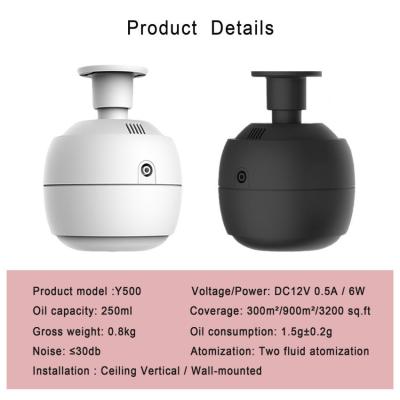 China Scent Machine Aroma Diffuser Wall Mounted Hotel 250ML Aroma Diffuser With Fan Inside For Large Area Hotel Lobby Home Fragrance for sale