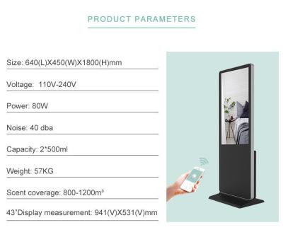 China 2 In 1 Intelligent Floor-Mounted Scent Aroma Vertical LCD Media Player Remote Control Machine Advertising Scent Machine for sale