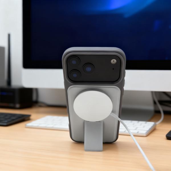 Quality Camera Protection Magnetic Stand Leather Phone Case with Wireless Charging for sale