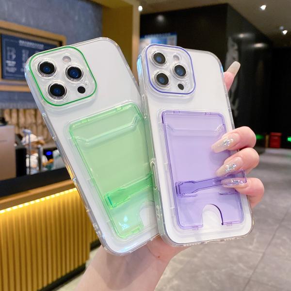 Quality Cell Phone Clear TPU Case Slim Fit With Built In Card Slot for sale