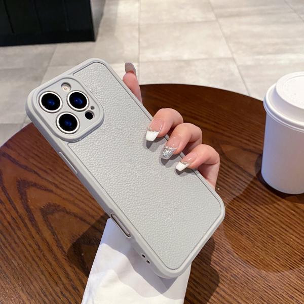 Quality Textured Leather Like Finish TPU Sleek Phone Case Scratch Resistant for sale