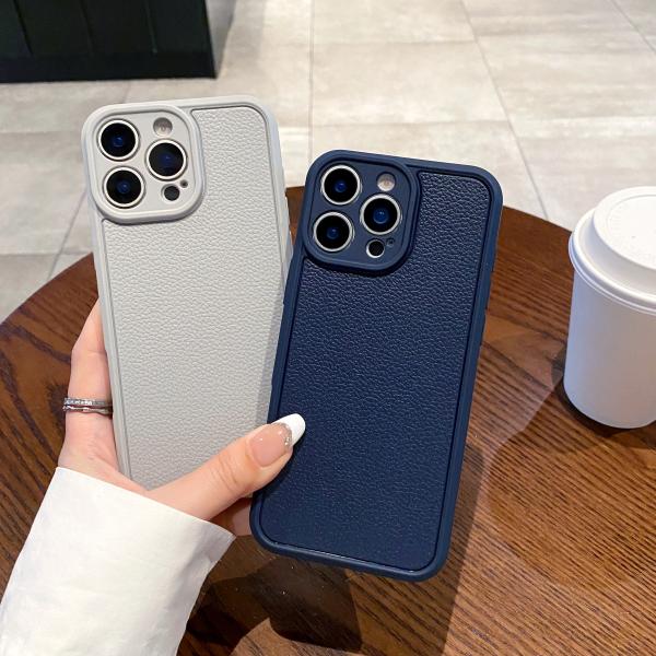 Quality Textured Leather Like Finish TPU Sleek Phone Case Scratch Resistant for sale