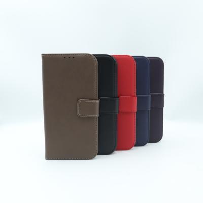China Genuine Leather Flip Wallet Phone Case Waterproof Shockproof Customizable Logo for sale