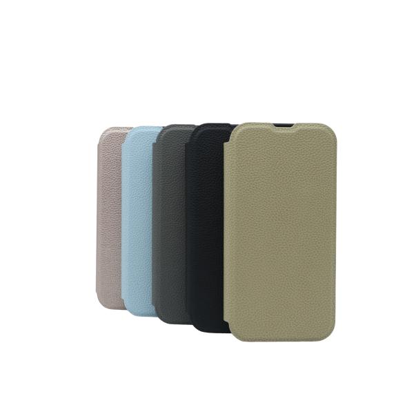 Quality Smooth Litchi Grain Leather Flip Case 2 Cards with Hidden Magnetic Closure for sale