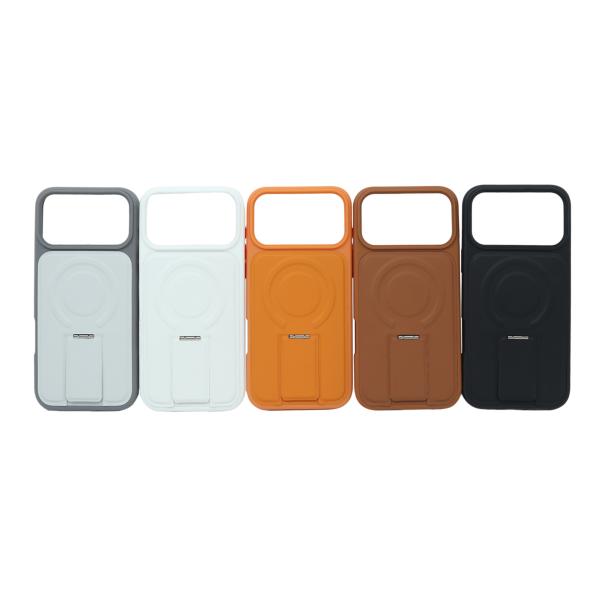 Quality Camera Protection Magnetic Stand Leather Phone Case with Wireless Charging for sale