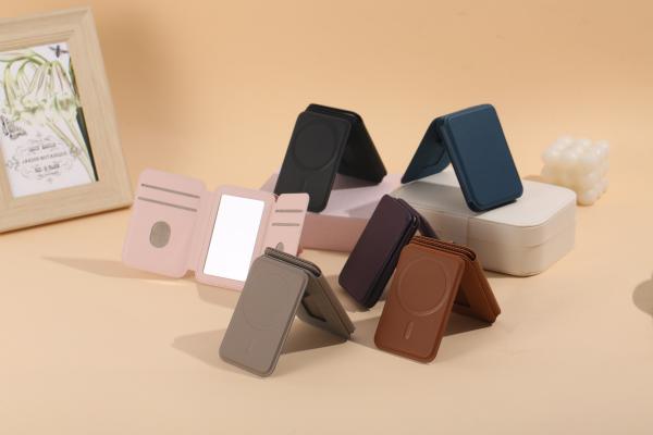Quality Anti Scratch Magsafe Card Wallet With Tri Fold Layout / Mirror for sale