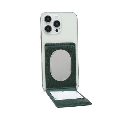 China Strong Magnets Magsafe Card Wallet With Built In Cosmetic Mirror for sale