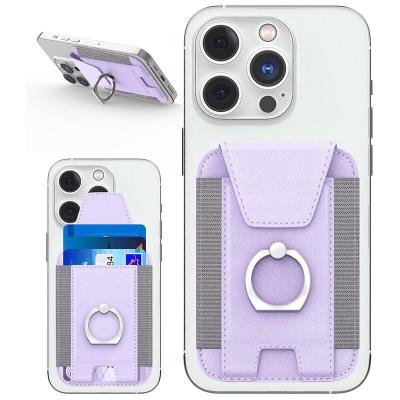 China Travel Phone Back Sticker Magsafe Card Holder Lightweight With Ring Stand for sale