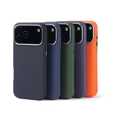 China Tech Woven Leather Phone Case with MagSafe Compatibility, Raised Edge Camera Protection, and TPU+PC Structure for sale