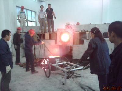 China Large Capacity Nonferrous Metal Aluminum Melting Furnace One Year Warranty for sale