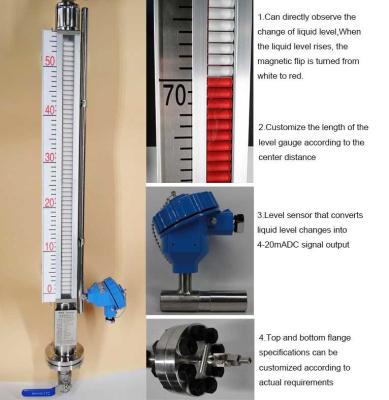중국 유동적 측정 PN2.5 자기를 띤 탱크 레벨 지표와 원거리 송신기 판매용