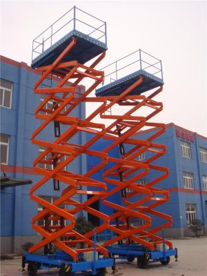 China Gabelstapler-Luftplattform-mobile Scherenhebebühne mit manuellem Senkungsventil zu verkaufen
