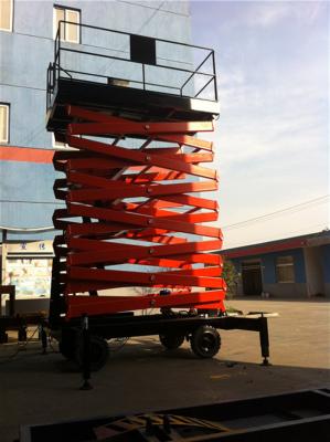 China Indoor Aerial Maintentce Electric Walking Motorized Wheel Mobile Scissor Lift Table for sale