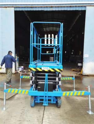 China One Man Pull Walking For Hotel Aerial Maintence Mobile Hydraulic Scissor Working Platform for sale
