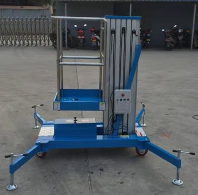 China Emergency Safety Lowering System Mobile Portable Aerial Single mast Lift Platform for sale