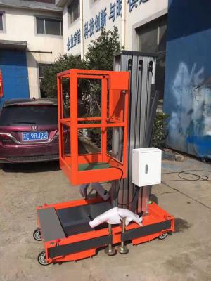 China A tração manual moveu a altura de elevação automotora 100KG das plataformas de trabalho 8M do mastro à venda