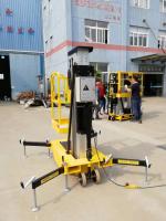 China Manual Pull Moved Mast Self Propelled Elevating Work Platforms 8M Height 100KG for sale