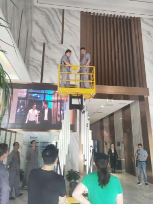 China plataforma de trabalho de elevação móvel motorizada telescópica do mastro do dobro da roda de 12M à venda