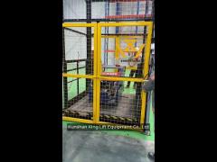 cargo stationary hydraulic lift table four safety handrail 1200mm double scissors