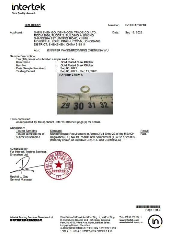 REACH - Shenzhen Hongti Jewelry Co., Ltd.