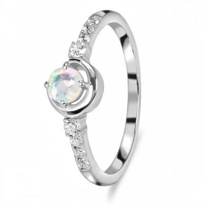 Cina Anello naturale blu di 925 Sterling Silver Rainbow Jewelry Moonstone Moonstone in vendita