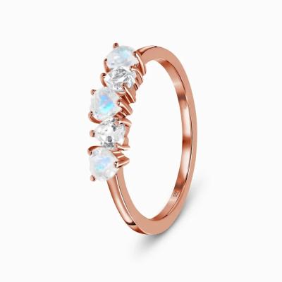 Cina Anello naturale blu di 925 Sterling Silver Rainbow Jewelry Moonstone Moonstone in vendita