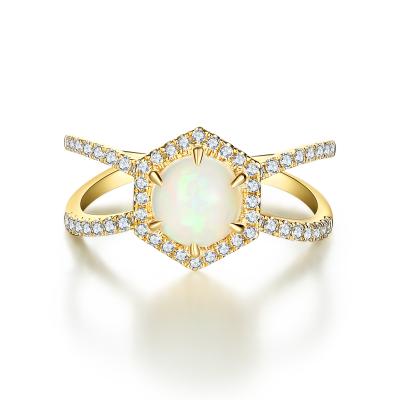 Cina Anello di Moonstone dell'arcobaleno sfaccettato gioielli naturali all'ingrosso della pietra di 925 Sterling Silver CZ in vendita