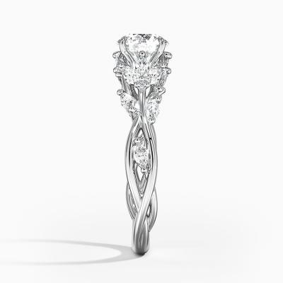 Cina Sapphire Secret Garden CZ RingSet con lo zaffiro rotondo blu premio di 6mm in vendita