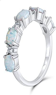 China Petite Gemstone Micro Pave CZ Halo Created White Opal Ring Pear Shape Teardrop for sale