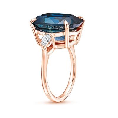 Cina Topazio blu di Londra della serata ed impegno Ring Jewelry Certificated del cocktail della CZ in vendita
