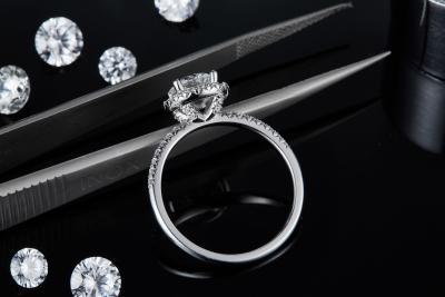 925 anelli di fidanzamento di Sterling Silver Jewelry Diamond Moissanite intorno all'anello delicato a forma di della banda