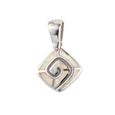 Cina Meandro Opal Pendant With greco blu naturale 925 Sterling Silver della ragazza in vendita