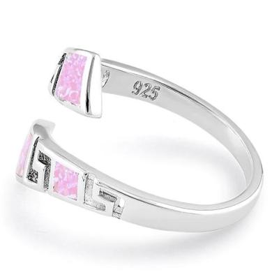 China 925 con nozze uniche Ring For Women dell'opale di fuoco del laboratorio di rosa del modello di Sterling Silver Greek for sale
