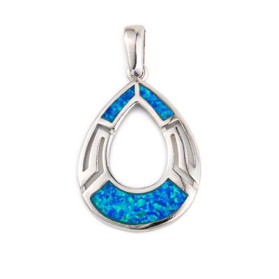 China Meandro Opal Pendant With greco blu naturale 925 Sterling Silver della ragazza for sale