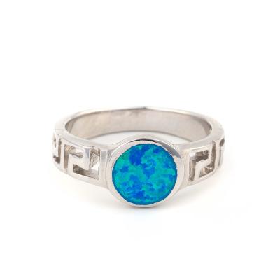 Cina Annata naturale Opal Jewelry With greco 925 Sterling Silver Engagement Ring in vendita