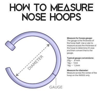 China 18g 20g Titanium Nose Jewelry Bronze Titanium Nose Hoop Stud Style for sale