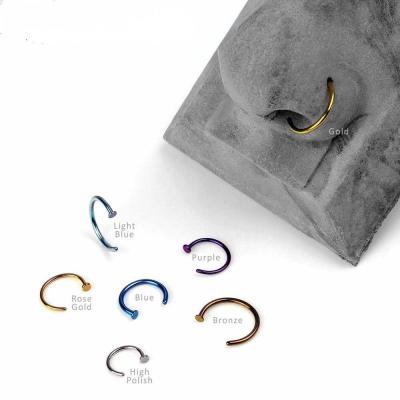 China 18g 20g Titanium Nose Jewelry Bronze Titanium Nose Hoop Stud Style for sale