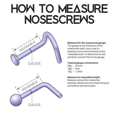 China Polished Titanium Nose Jewelry Cz Nosescrew Titanium Prong for sale