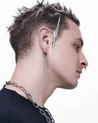 China Small Stylish  Waterproof Earrings Saber Silver Ear Cuff for sale