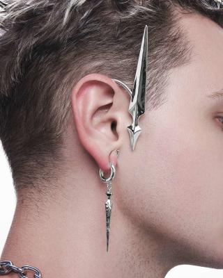 China Small Stylish  Waterproof Earrings Saber Silver Ear Cuff for sale