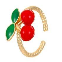 China 3.565g 8# Copper Finger Ring Strawberry Round Ring for sale