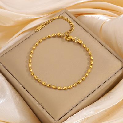 China Wholesale Gold Stainless Steel Fashion Jewelry Beaded Bracelet for Women for sale